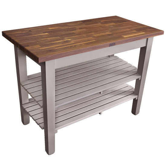 John Boos Classic Country Work Table – Blended Walnut Kitchen Island ...
